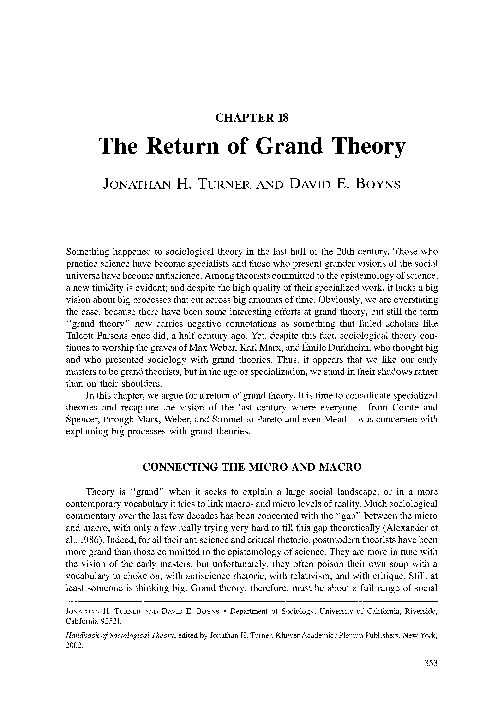 (PDF) The Return of Grand Theory