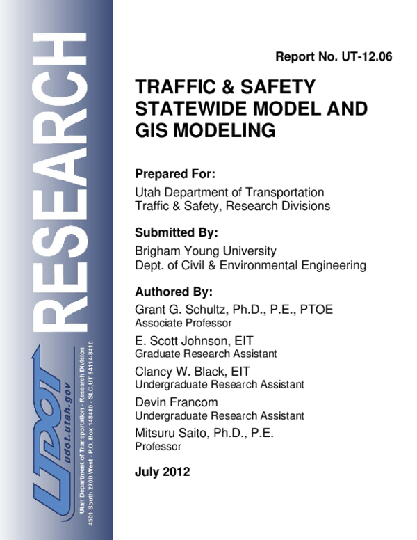 (PDF) Traffic & Safety Statewide Model and GIS Modeling