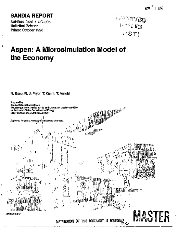(PDF) Aspen: A Detailed Agent-Based Economic Model