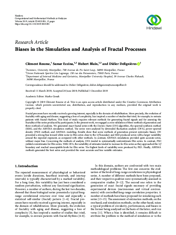 (PDF) Biases in the Simulation and Analysis of Fractal Processes