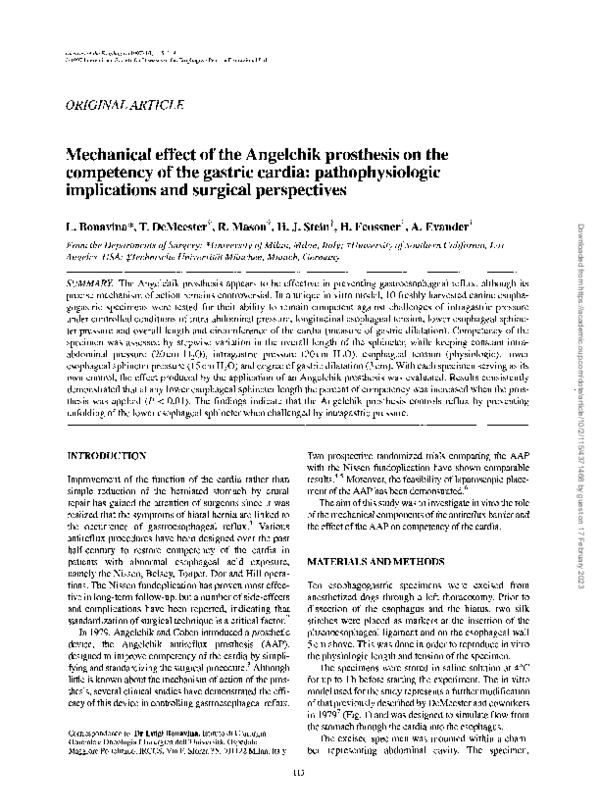 (PDF) Mechanical effect of the Angelchik prosthesis on the competency ...