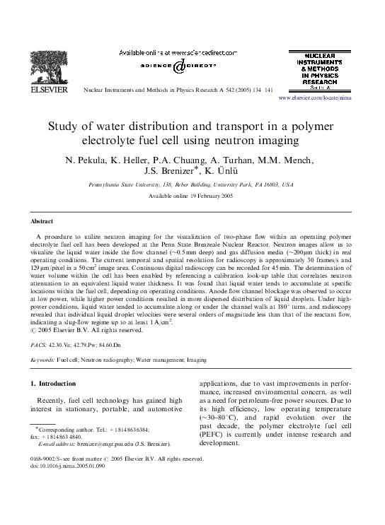 (PDF) Study of water distribution and transport in a polymer ...