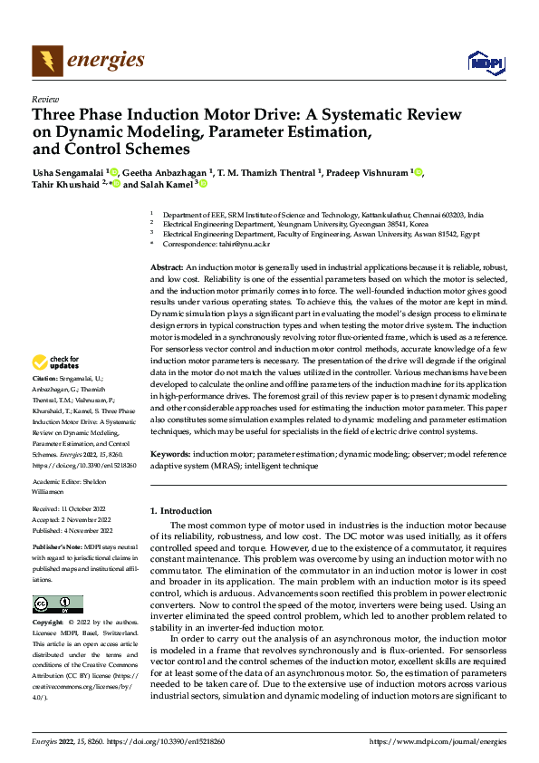 (PDF) Three Phase Induction Motor Drive: A Systematic Review on Dynamic Modeling, Parameter ...