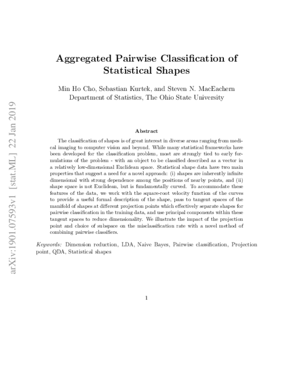 (PDF) Aggregated Pairwise Classification of Statistical Shapes