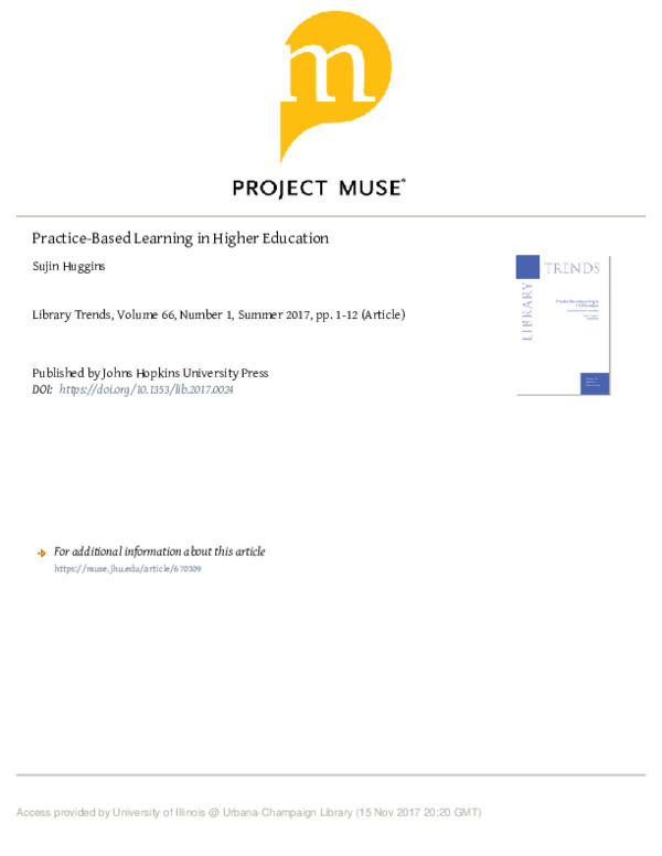 (PDF) Practice-based Learning in Higher Education