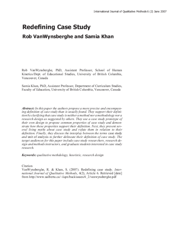 (PDF) Redefining Case Study