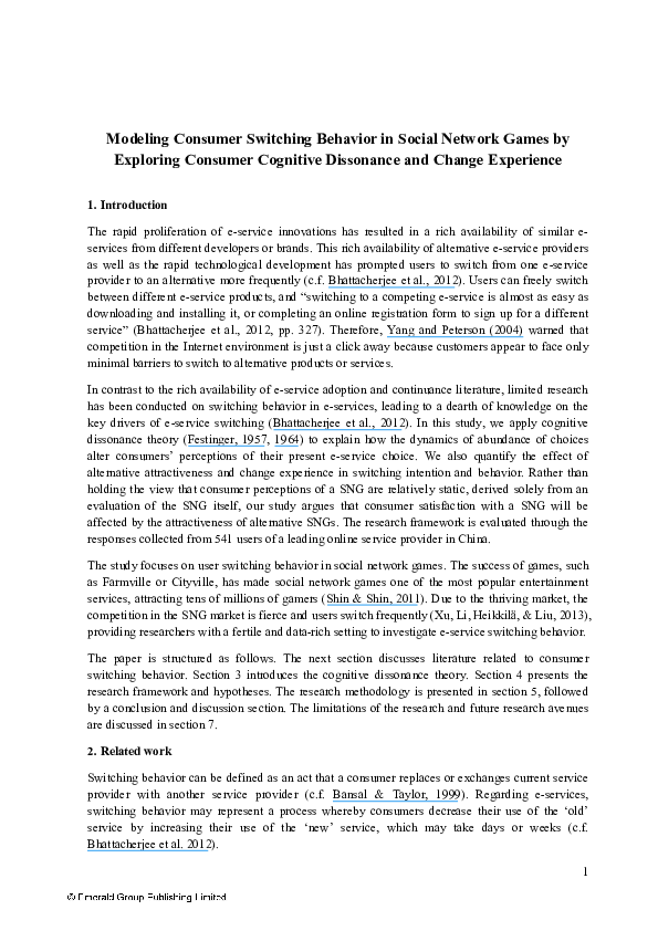 (PDF) Modeling consumer switching behavior in social network games by ...