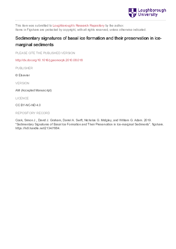 (PDF) Sedimentary signatures of basal ice formation and their ...