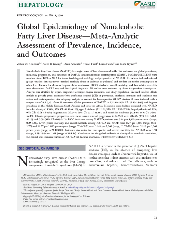 (PDF) Global Epidemiology of Non-Alcoholic Fatty Liver Disease-Meta ...