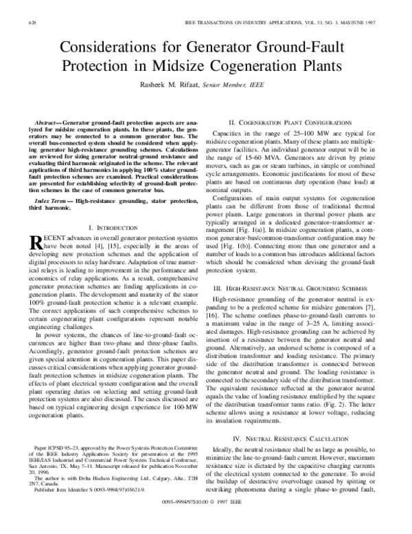 (PDF) Considerations for generator ground-fault protection in midsize ...