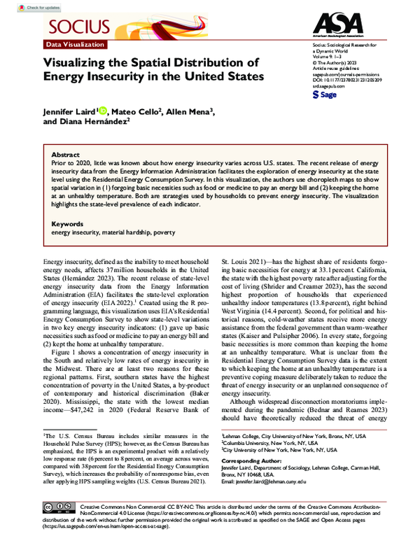 (PDF) Visualizing the Spatial Distribution of Energy Insecurity in the ...