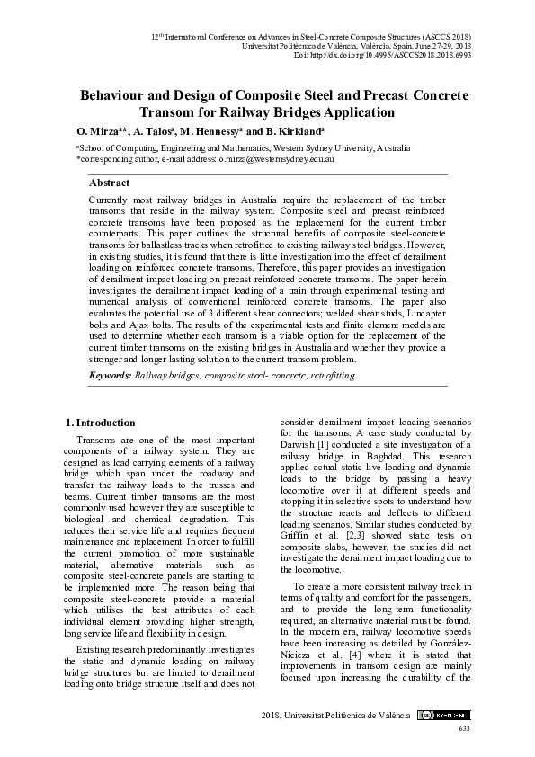 (PDF) Behaviour and design of composite steel and precast concrete ...