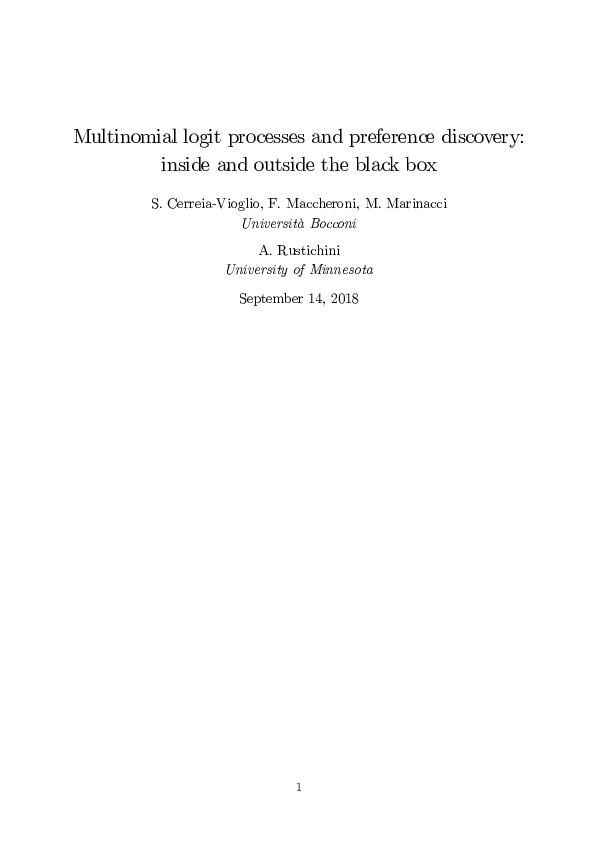 (PDF) Multinomial Logit Processes and Preference Discovery: Outside and ...