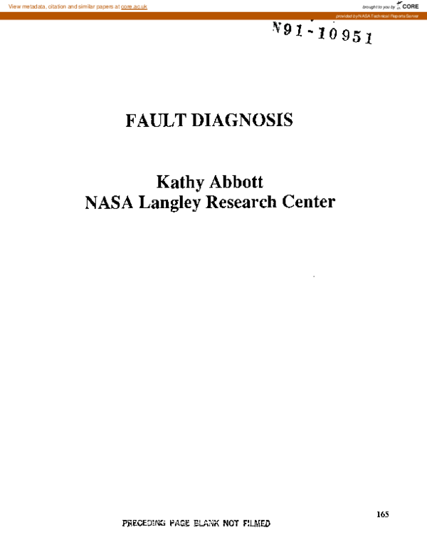 (PDF) Fault diagnosis
