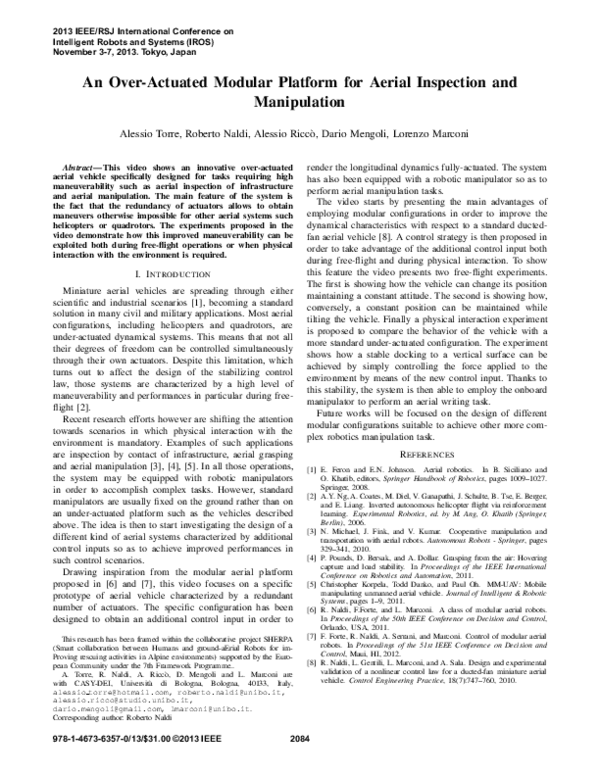 (PDF) An over-actuated modular platform for aerial inspection and ...