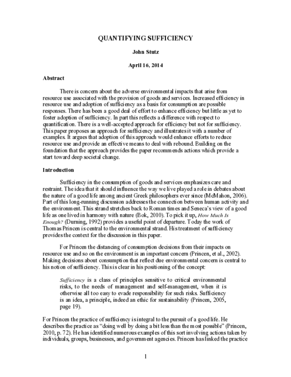 (PDF) Quantifying Sufficiency