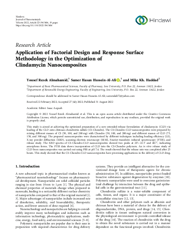Pdf Application Of Factorial Design And Response Surface Methodology In The Optimization Of