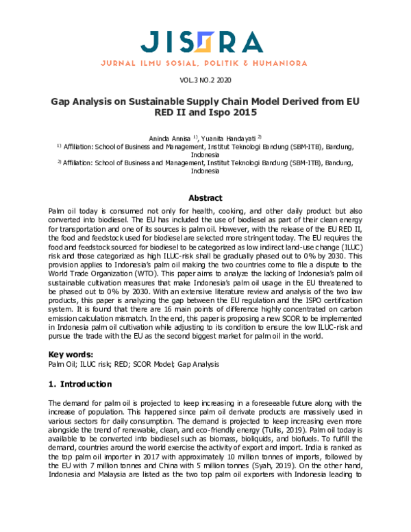 (PDF) Gap Analysis on Sustainable Supply Chain Model Derived from EU ...