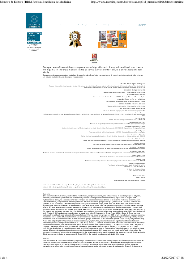 (PDF) Comparison of two otologic suspensions of ciprofloxacin 2 mg/mL ...