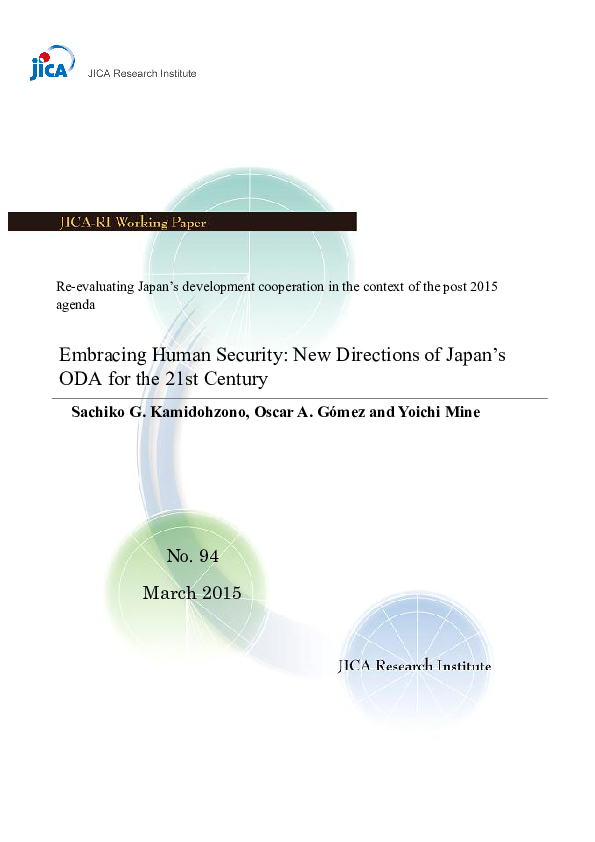(PDF) Embracing Human Security: New Directions of Japan’s ODA for the ...