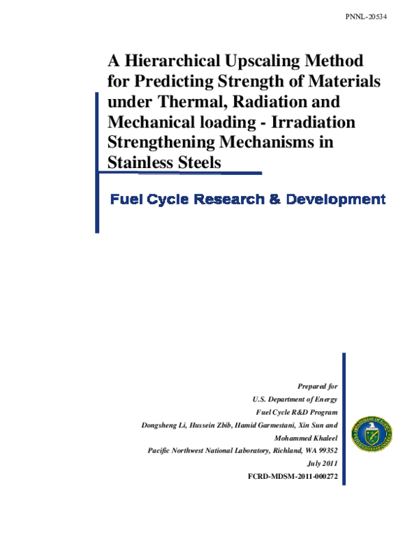 (PDF) A Hierarchical Upscaling Method for Predicting Strength of Materials under Thermal ...