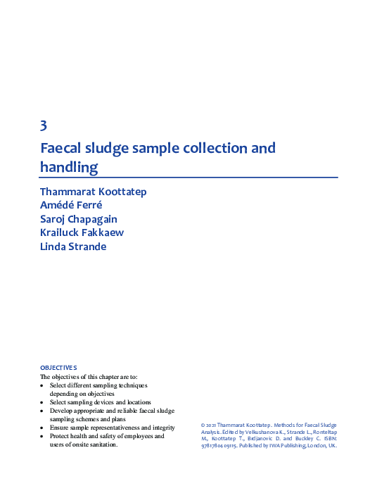 (PDF) Faecal sludge sample collection and handling | Thammarat ...