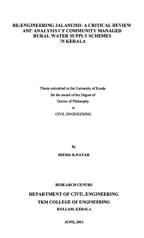 (PDF) Re Engineering Jalanidhi A Critical Review and Analysis of ...