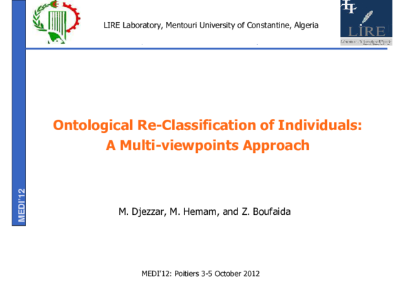 (PDF) Ontological Re-classification of Individuals: A Multi-viewpoints Approach