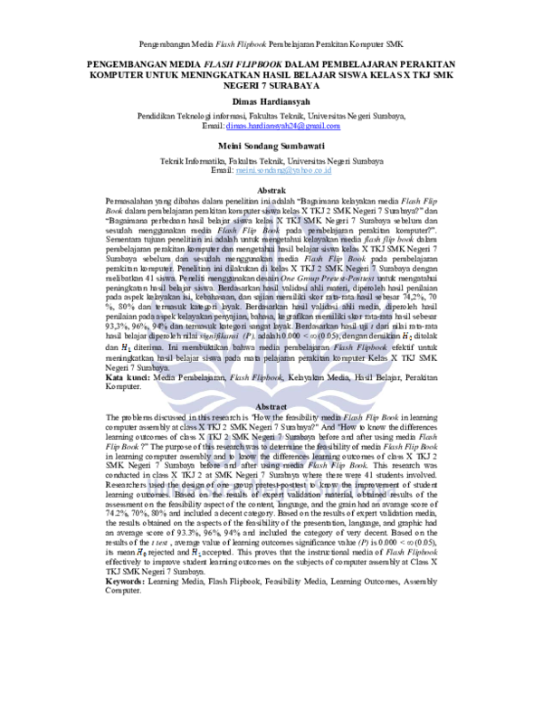 (PDF) Pengembangan Media Flash Flipbook dalam Pembelajaran Perakitan Komputer untuk Meningkatkan ...