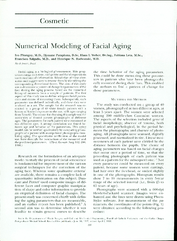 (PDF) Numerical Modeling of Facial Aging