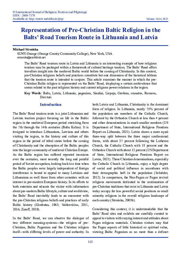 (PDF) Representation of Pre-Christian Baltic Religion in the Balts ...