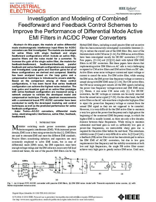 (PDF) Investigation and Modeling of Combined Feedforward and Feedback Control Schemes to Improve ...