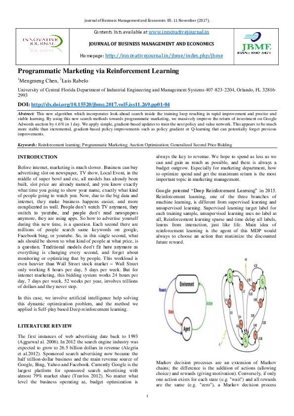 (PDF) Programmatic Marketing via Reinforcement Learning
