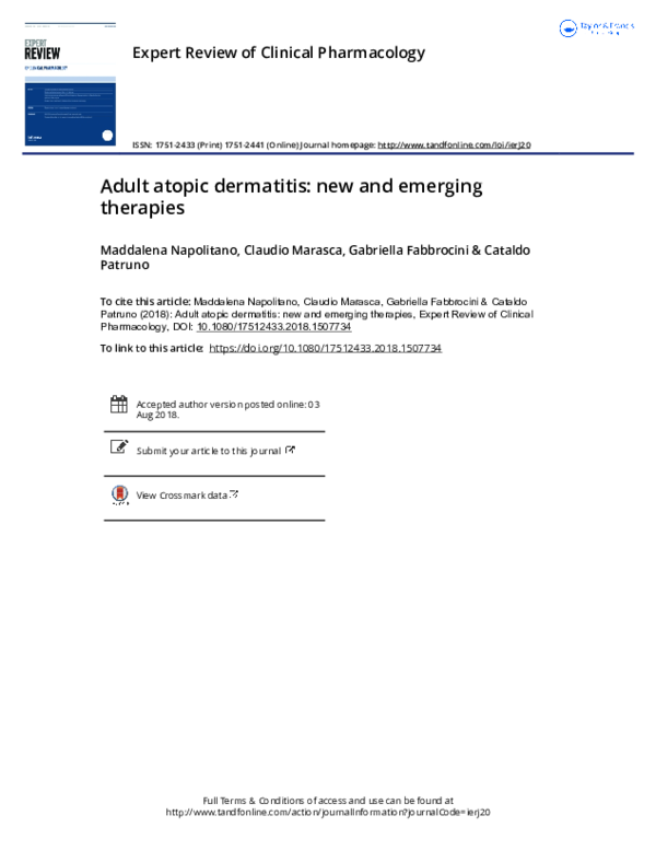 (PDF) New Therapies for Managing Adult Atopic Dermatitis
