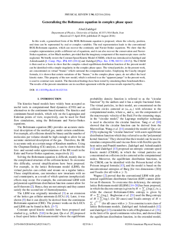 (PDF) Generalizing the Boltzmann equation in complex phase space