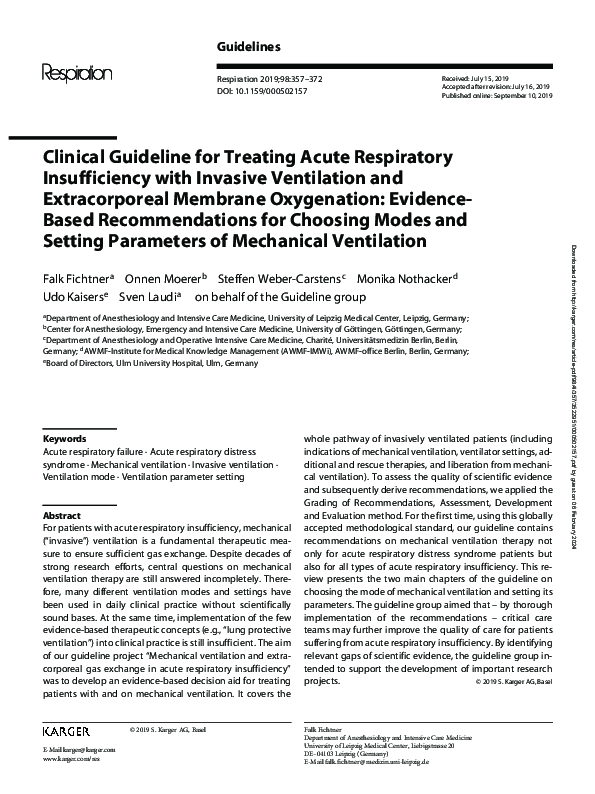 (PDF) Clinical Guideline for Treating Acute Respiratory Insufficiency ...