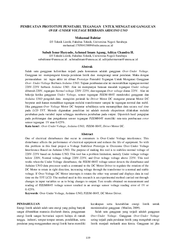(PDF) Pembuatan Prototype Penstabil Tegangan Untuk Mengatasi Gangguan ...