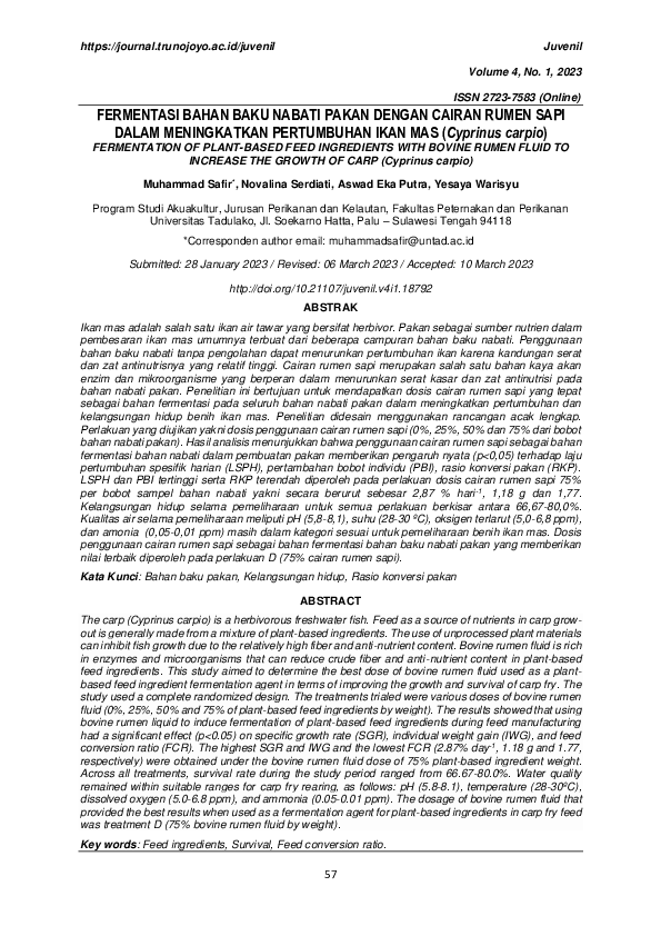 (PDF) Fermentasi Bahan Baku Nabati Pakan dengan Cairan Rumen Sapi dalam ...