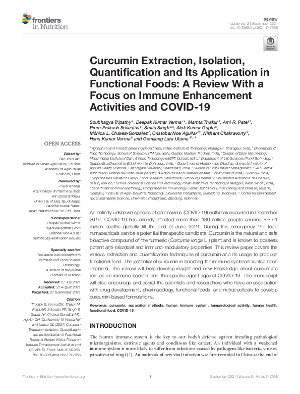 (PDF) Curcumin Extraction, Isolation, Quantification and Its ...