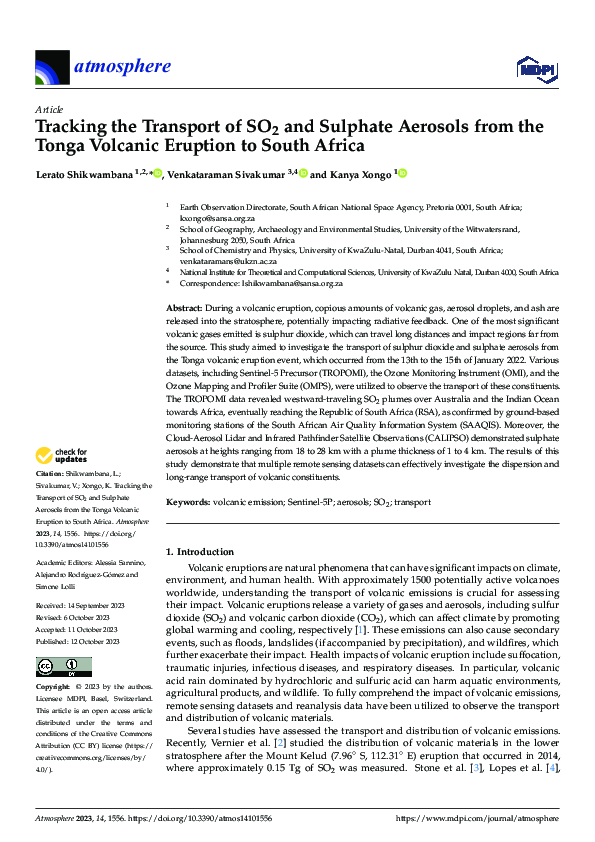 (PDF) Tracking the Transport of SO2 and Sulphate Aerosols from the ...