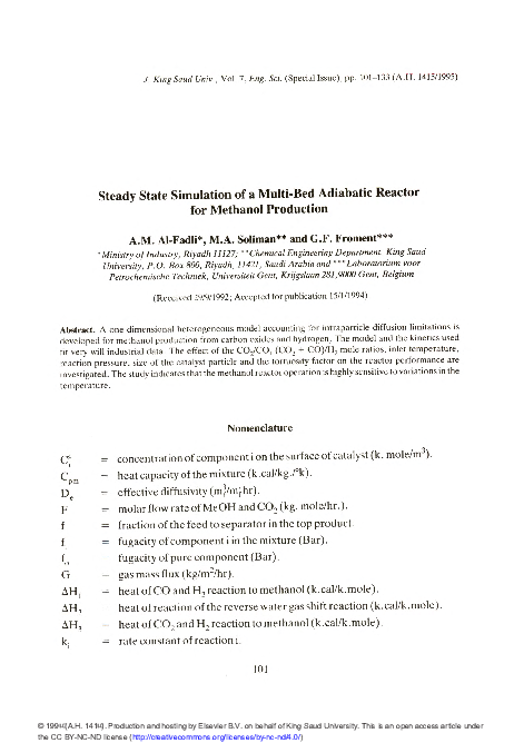 (PDF) Steady State Simulation of a Multi-Bed Adiabatic Reactor for ...