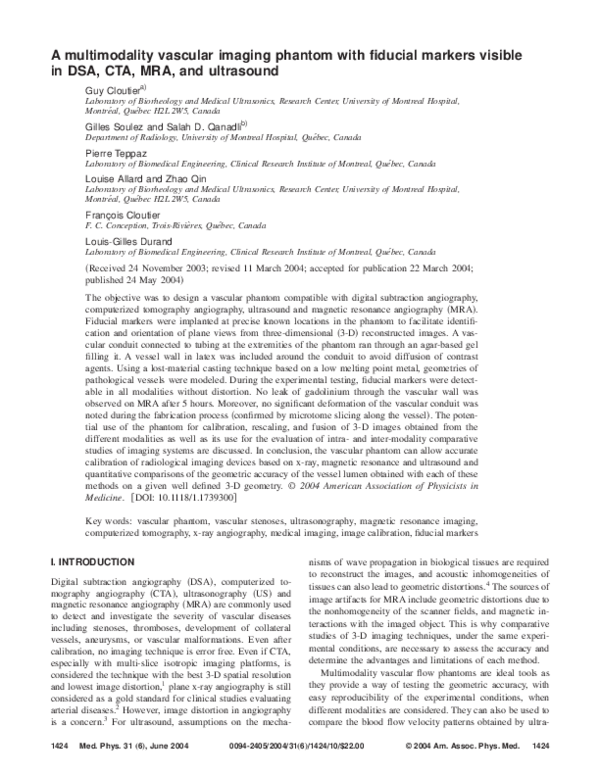 (PDF) A multimodality vascular imaging phantom with fiducial markers visible in DSA, CTA, MRA ...