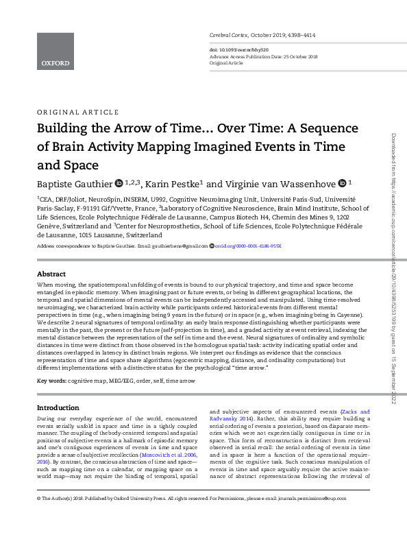 (PDF) Building the Arrow of Time… Over Time: A Sequence of Brain ...
