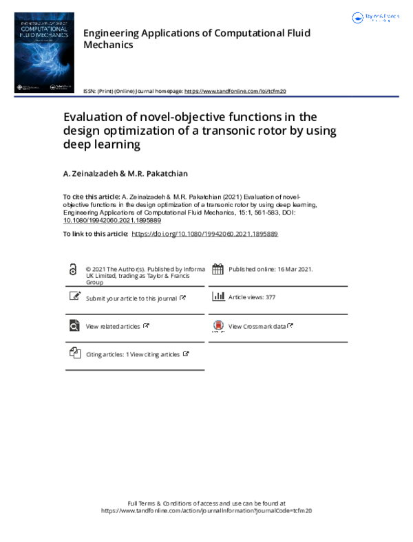 (PDF) Evaluation of novel-objective functions in the design optimization of a transonic rotor by ...
