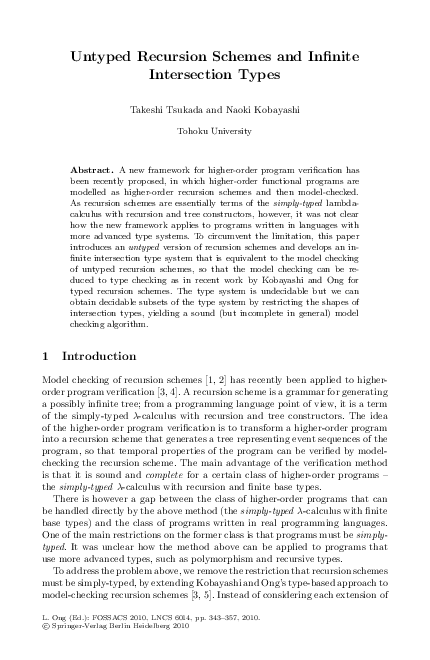 Pdf Untyped Recursion Schemes And Infinite Intersection Types