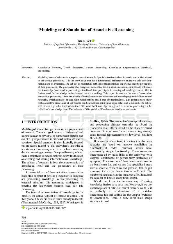(PDF) Modeling and Simulation of Associative Reasoning