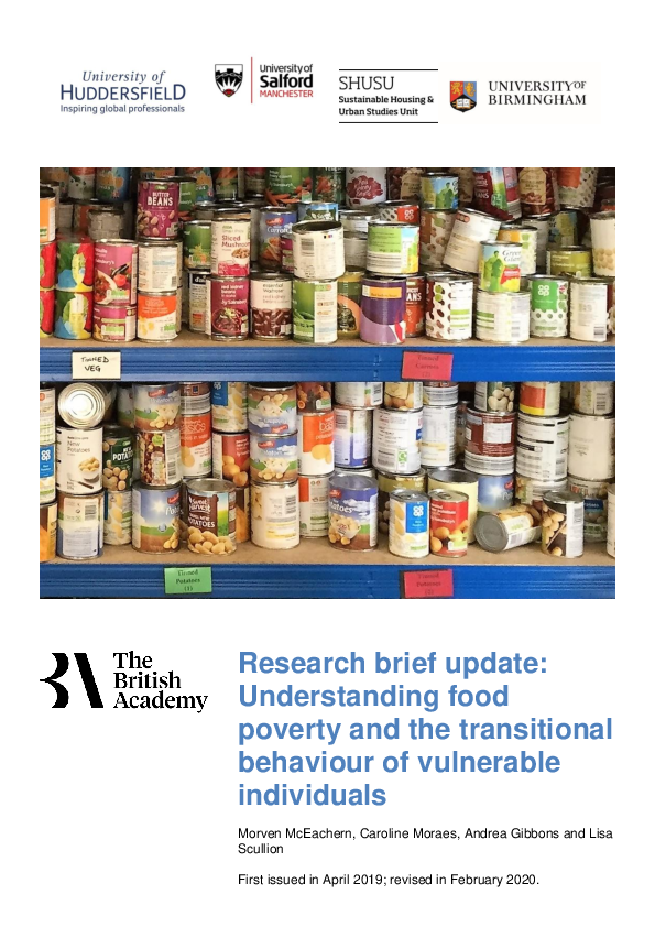 (PDF) Research brief update: Understanding food poverty and the ...