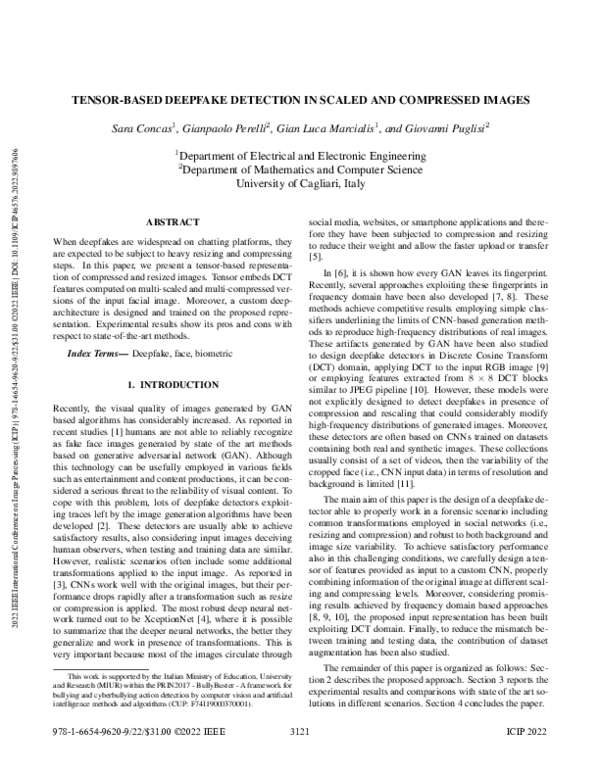 (PDF) Tensor-Based Deepfake Detection in Scaled and Compressed Images | Gian Luca Marcialis ...
