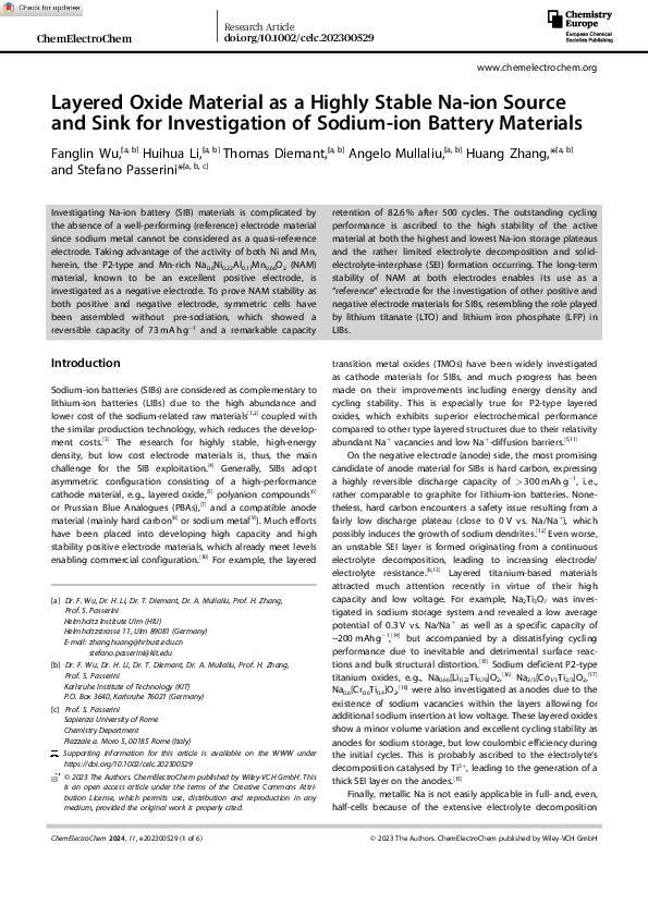 (PDF) Layered Oxide Material as a Highly Stable Na-ion Source and Sink ...