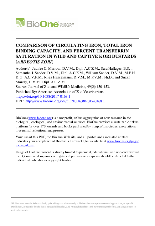 (PDF) Comparison of Circulating Iron, Total Iron Binding Capacity, and ...